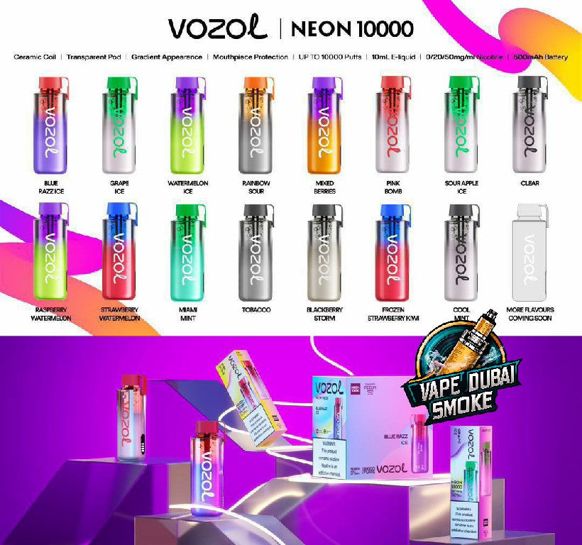 VOZOL NEON 10000 Puffs Disposable Vape With 19 Flavors !– Vape Dubai Smoke